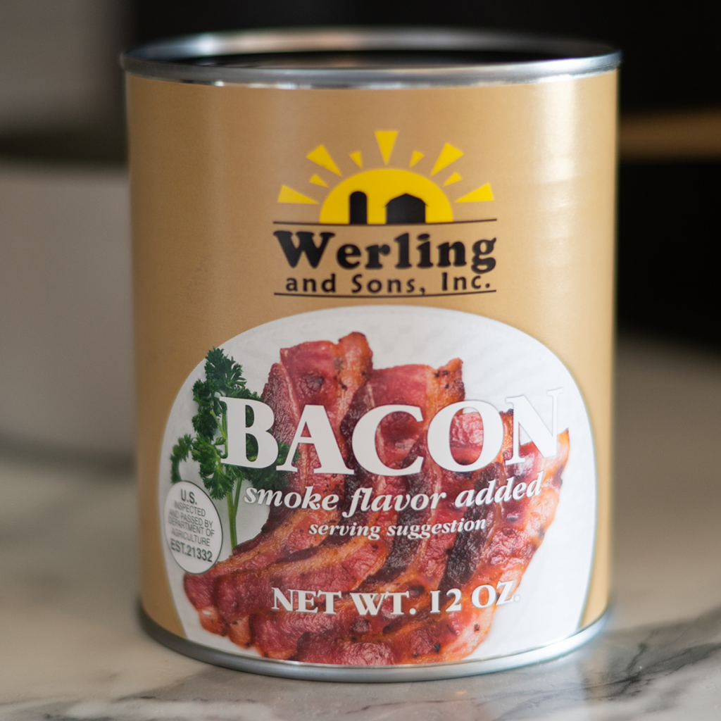 Canned Bacon - 12oz (Single Can) - Werling & Sons, Inc
