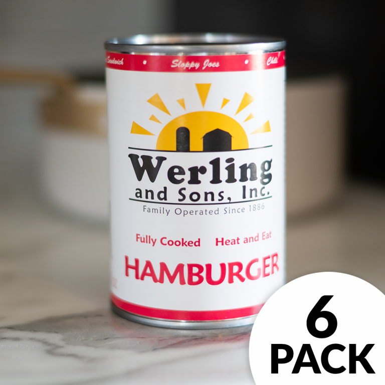 Order Cooked, Canned Ground Hamburger Beef Online | Werling & Sons Inc
